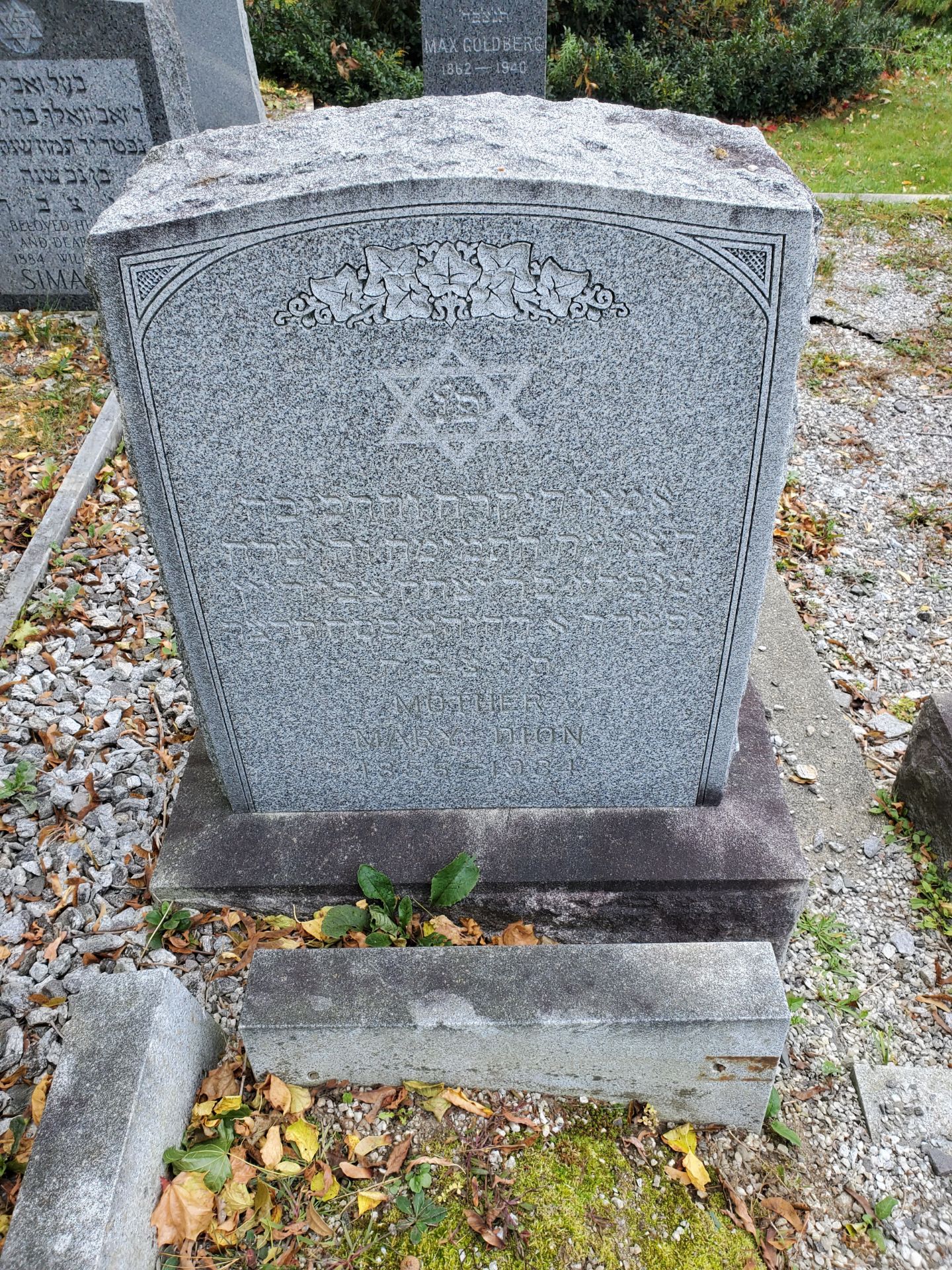 Headstone - Documenting Maine Jewry